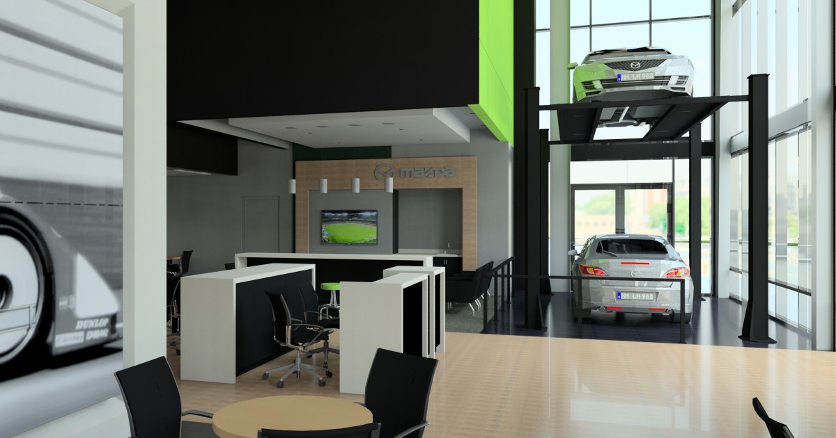 interior rendering for Mazda dealership | Autodesk Community Gallery