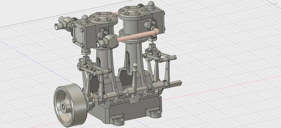 French Twin Steam Engine | Autodesk Community Gallery
