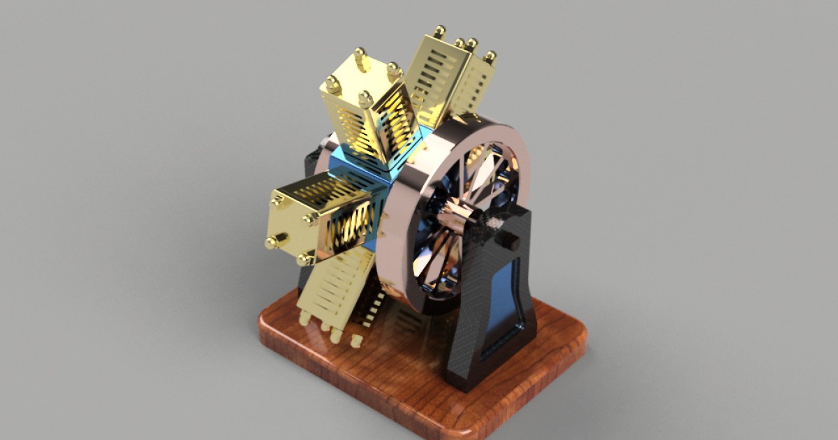 Pneumatic 6 cylinder radial engine | Autodesk Community Gallery Pneumatic 6 cylinder radial engine | Autodesk Community Gallery