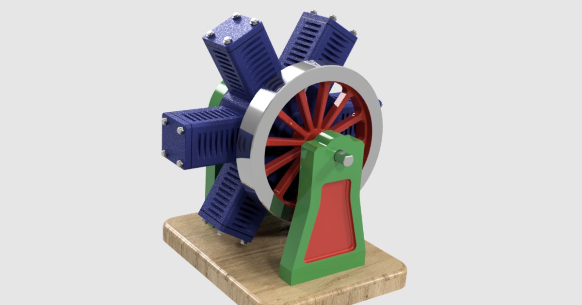 Pneumatic 6 Cylinder Radial Engine | Autodesk Community Gallery Pneumatic 6 Cylinder Radial Engine | Autodesk Community Gallery