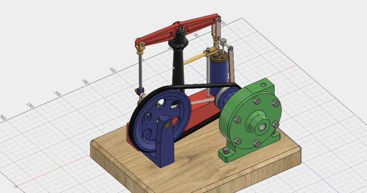 Steam Engine with Horizontal Beam and Centrifugal Pump | Autodesk ...