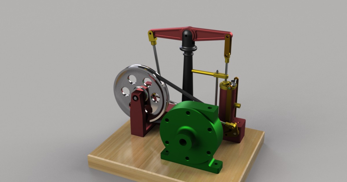 Steam Engine with Horizontal Beam and Centrifugal Pump | Autodesk ...