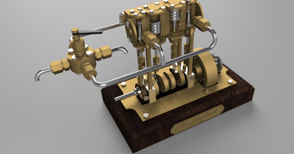 Two Cylinder Steam Engine | Autodesk Community Gallery