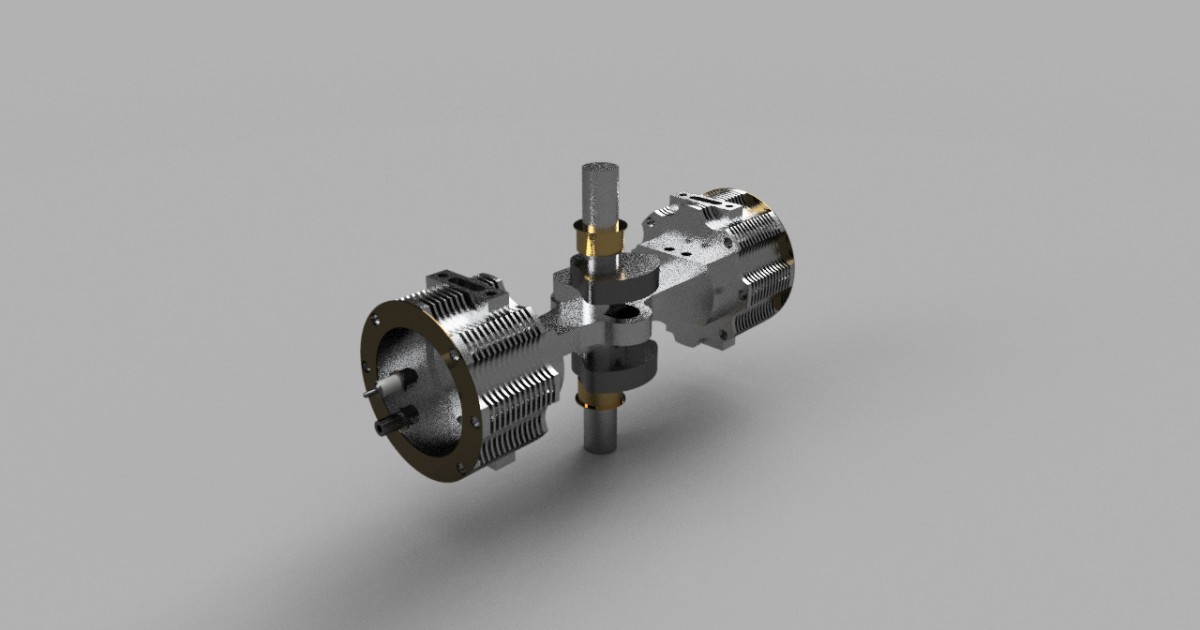 Two Cylinder Scotch-Yoke Engine | Autodesk Community Gallery
