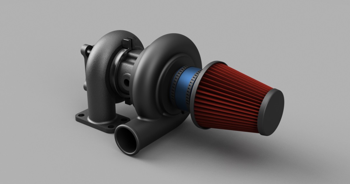 Turbocharger with air filter | Autodesk Community Gallery