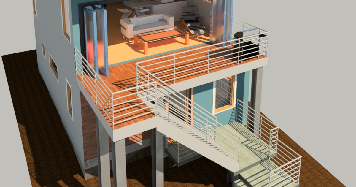 Newport Beach House - Bird's Eye View | Autodesk Community Gallery Newport Beach House - Bird's Eye View | Autodesk Community Gallery