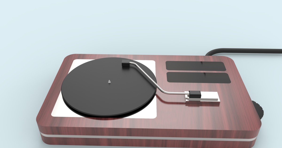 Wooden Vinyl Record Player | Autodesk Community Gallery