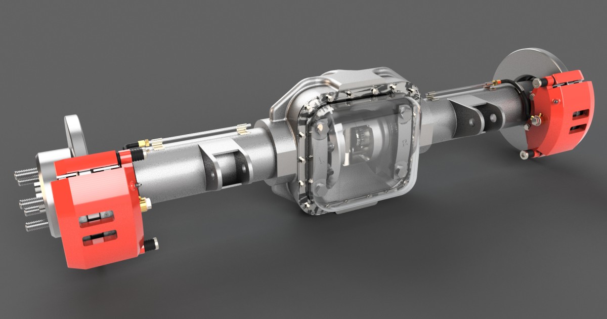 Rear Wheel Drive (RWD) Differential, Axle, and Brake Assembly ...