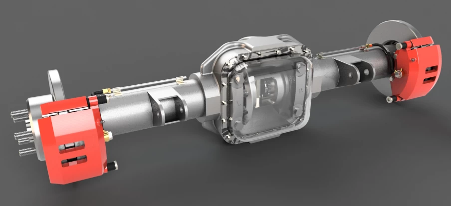 Rear Wheel Drive (RWD) Differential, Axle, and Brake Assembly ...