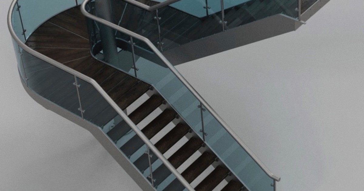 Wood Glass Steel Stair Design | Autodesk Community Gallery