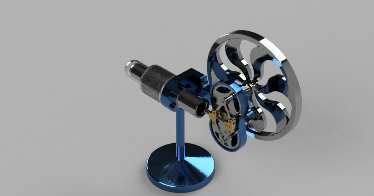 Beta Stirling Engine with Rhombic Drive | Autodesk Community Gallery