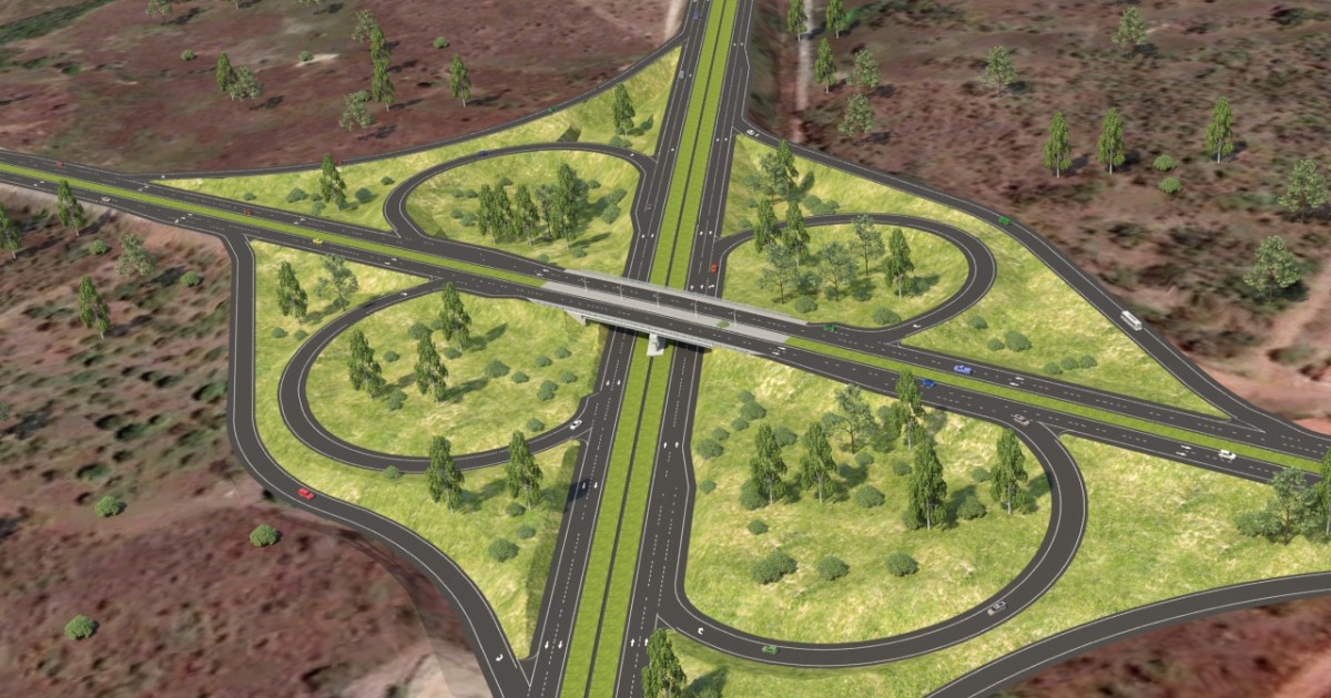 Full Cloverleaf Interchange. Designed in Infraworks 360, AutoCAD Civil 3D and 3DS | Autodesk ...
