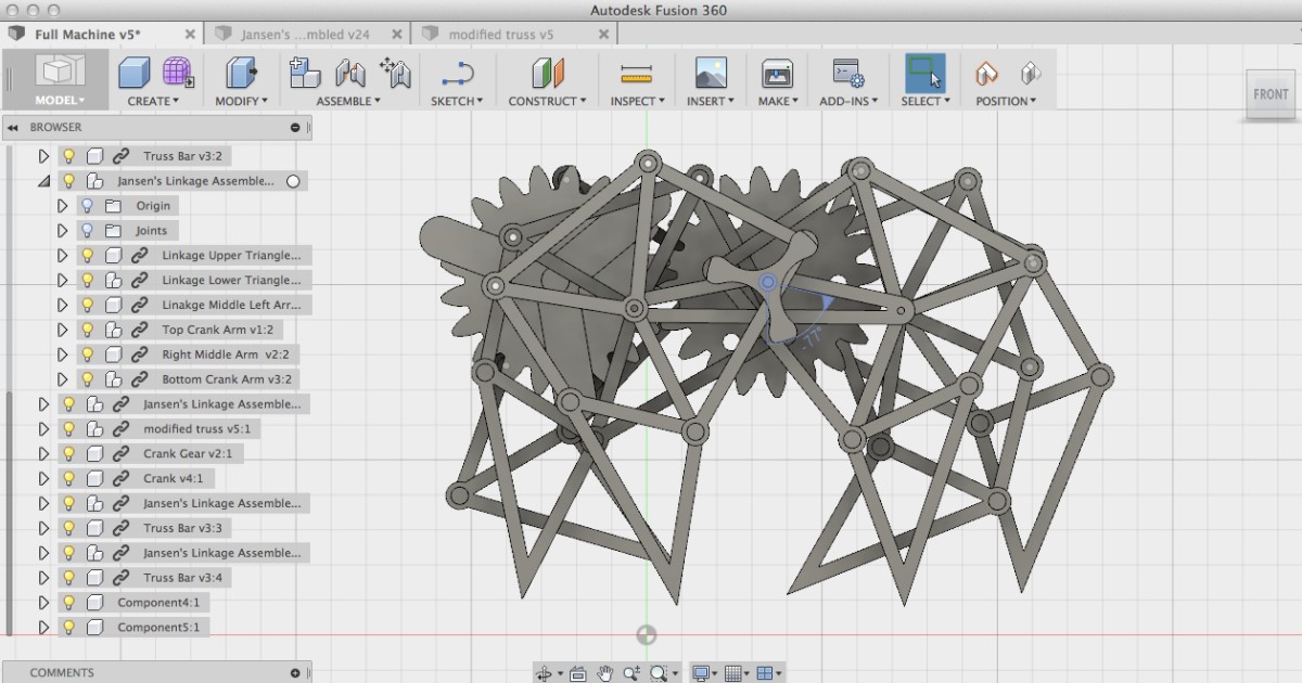 Jansen's Linkage Animated Walking Machine | Autodesk Community Gallery