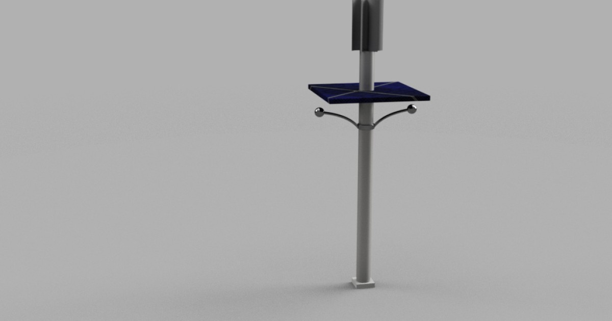street light pole with solar panel and vertical wind mill | Autodesk ...