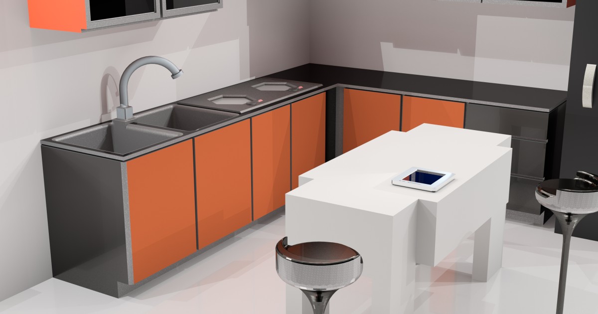 Kitchen set Orange Marmalade | Autodesk Community Gallery