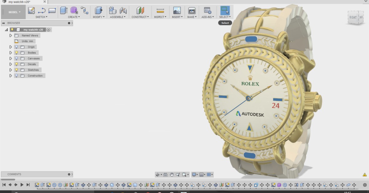 ROLEX JEWELLERY WATCH | Autodesk Community Gallery