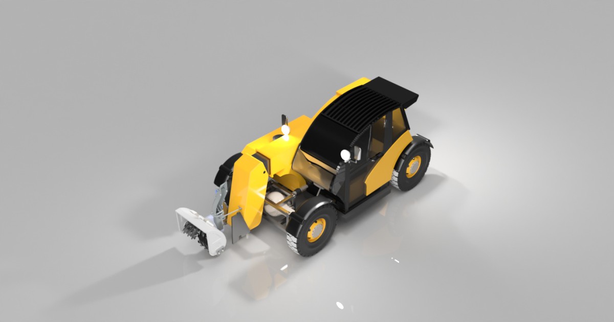 Caterpillar_TH210_Telehandler with Snowblower Accessory | Autodesk ...