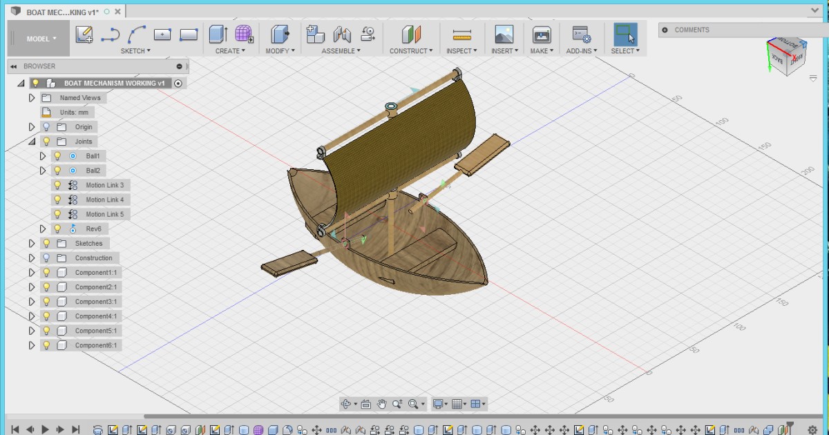 SMALL BOAT MECHANISM IN MOTION | Autodesk Community Gallery