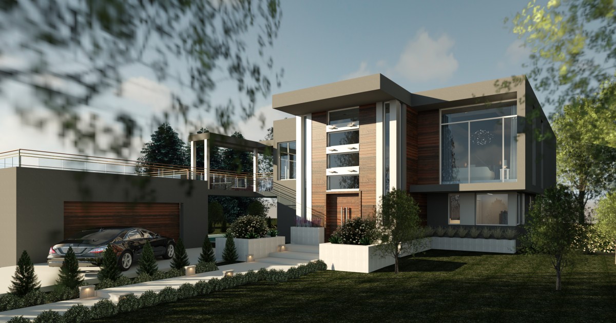 Five Towns- Private- Luxurious Home> Contemporary Facade | Autodesk ...