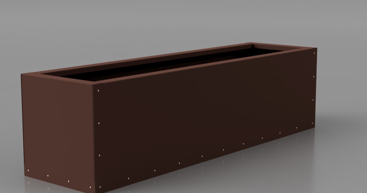 rusty steel planter box with copper rivets | Autodesk Community Gallery