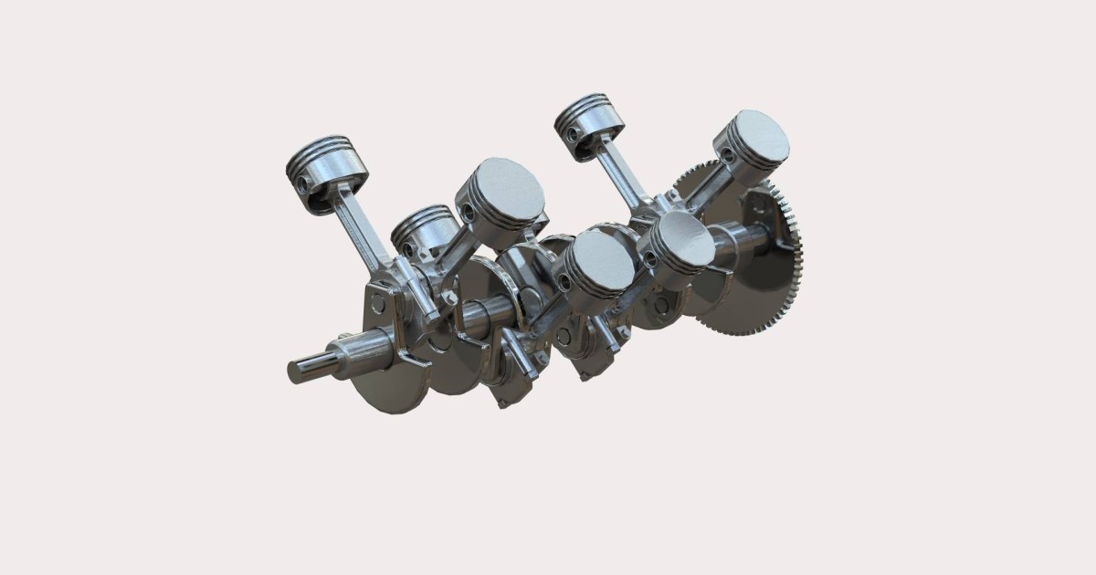 V8 Crankshaft and Pistons | Autodesk Community Gallery