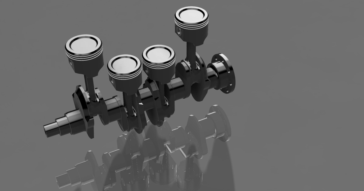 4 cylinder engine with crankshaft | Autodesk Community Gallery