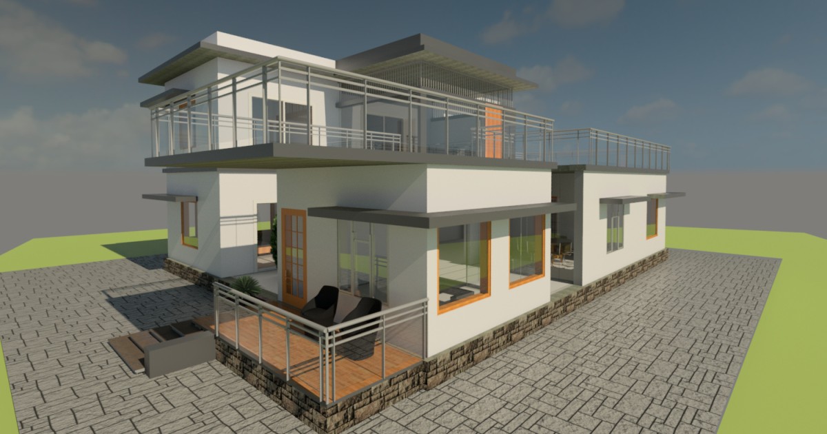 Two Storey Contemporary House | Autodesk Community Gallery