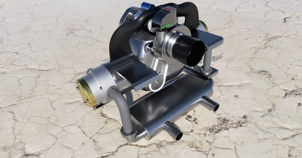 2 Cylinders Engine- Refrigerated by Nitrogen liquid | Autodesk ...