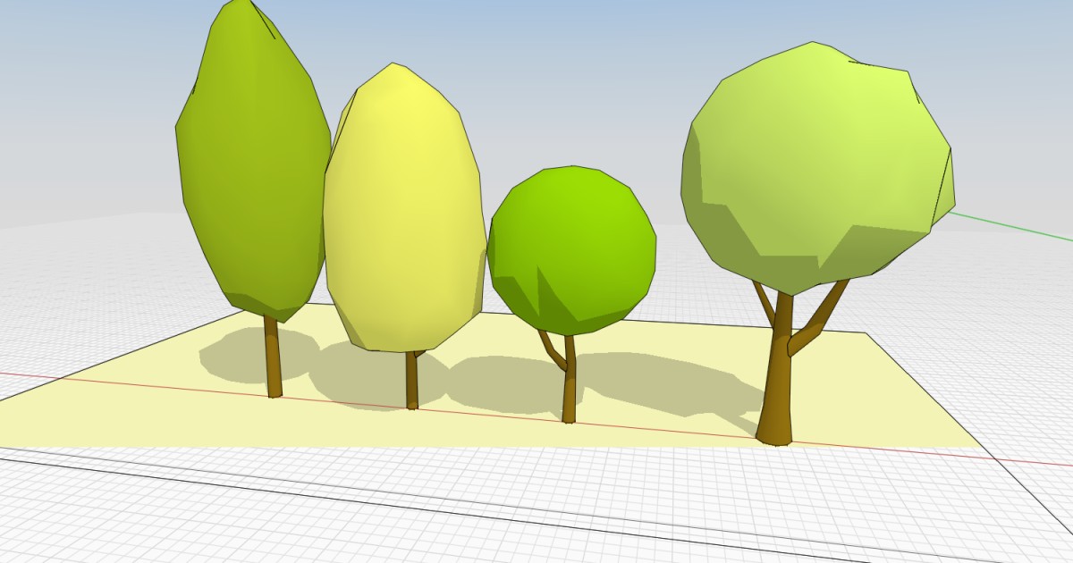 Low polygon Cartoon Trees | Autodesk Community Gallery