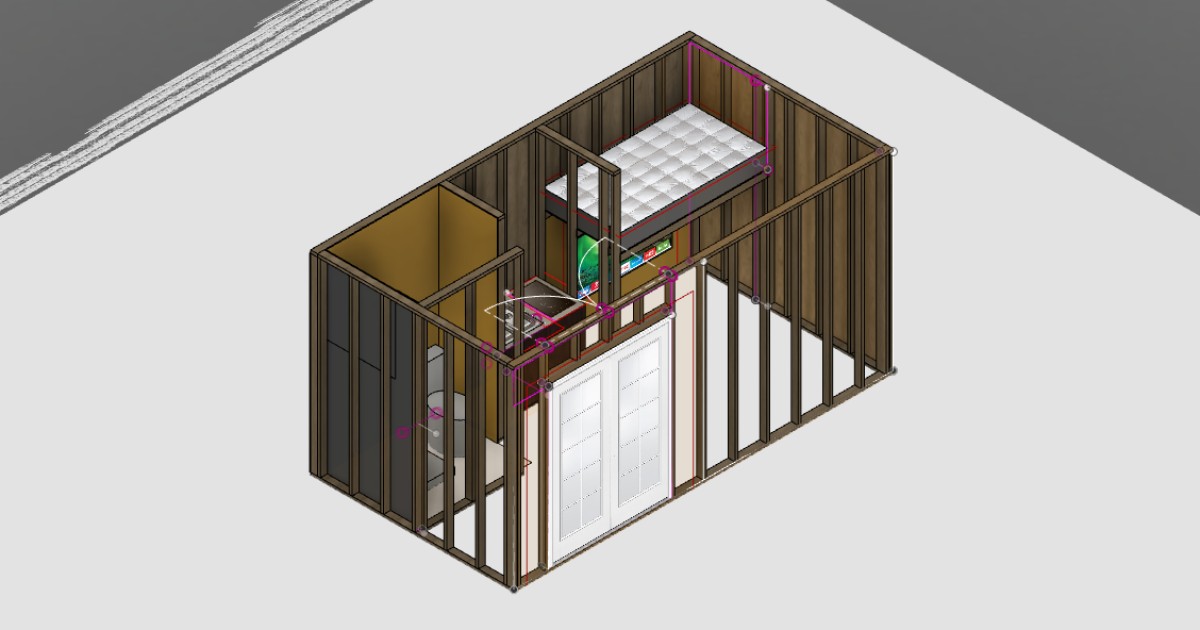 Cad Drawings Tiny Houses Small Modern Cabin Autocad Plan, 0207201