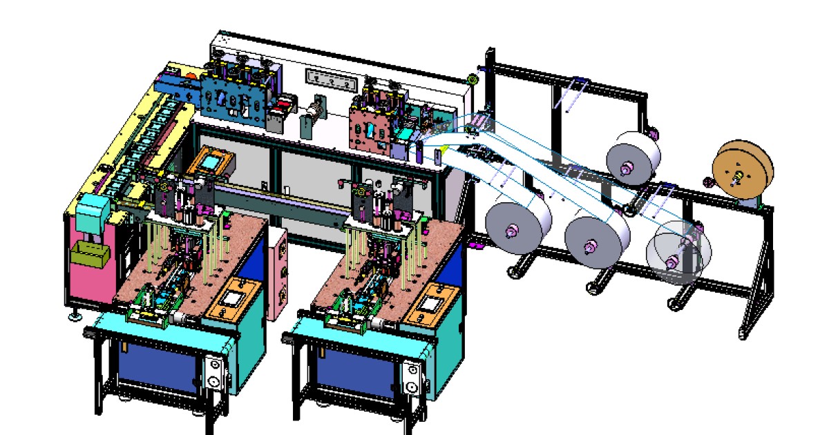 Three-generation one-to-two automatic mask production line Complete drawing | Autodesk Community ...