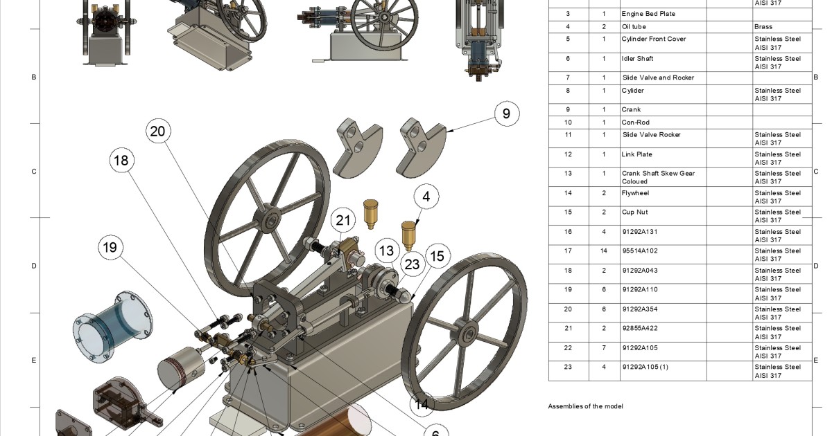 Single Cylinder Steam Engine | Autodesk Community Gallery