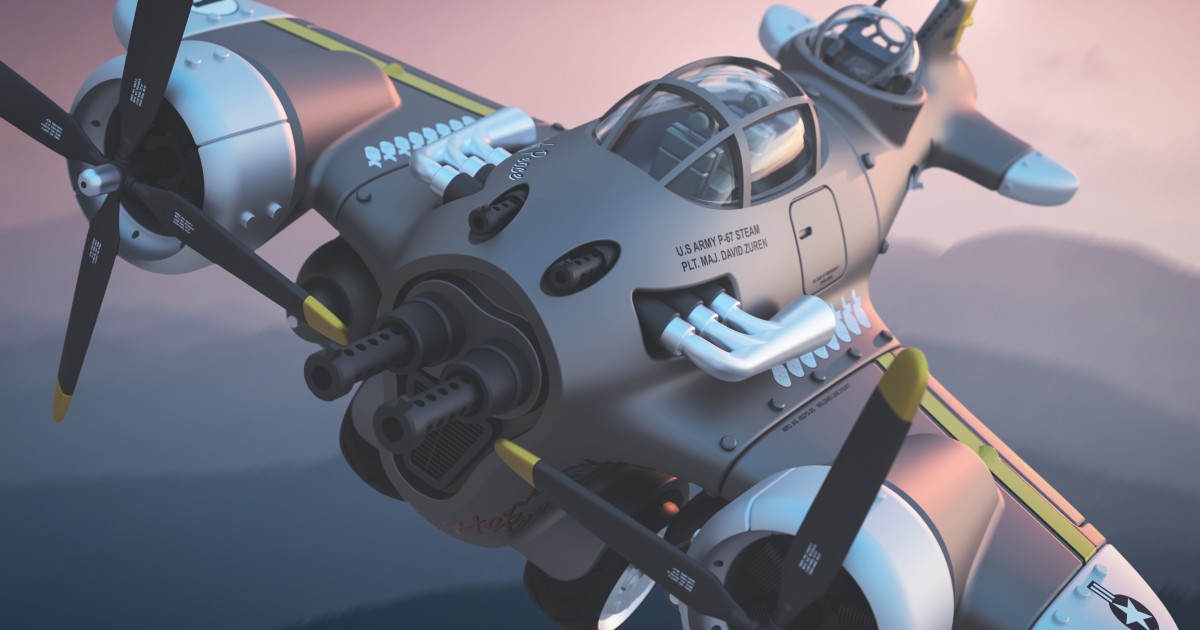 Cartoonish WW2 fighter plane 1 | Autodesk Community Gallery