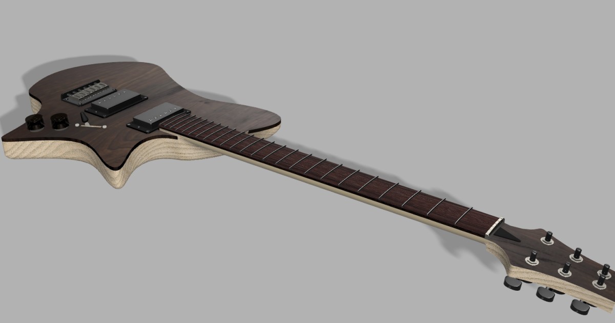 Electric guitar 24 frets | Autodesk Community Gallery