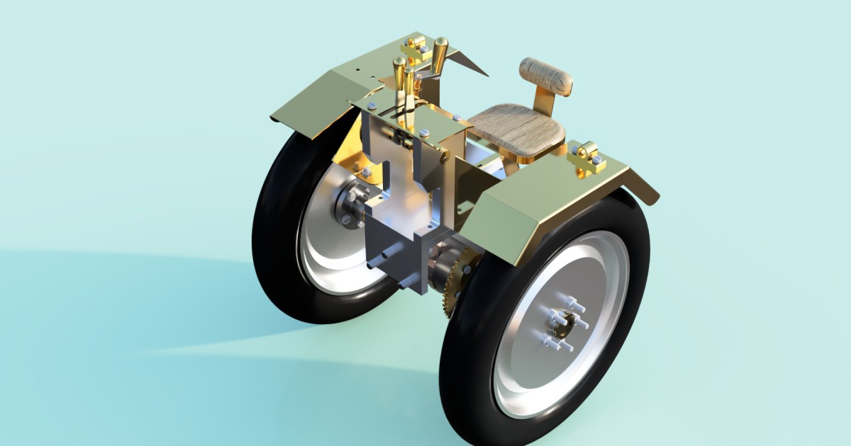 Lanz Mini Tractor's Back Wheel,Driver area and Differential gear ...