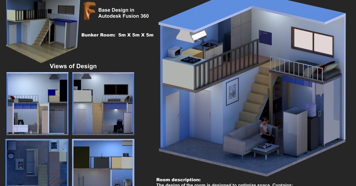 Design Challenge 07 - It`s a Small World Part 2_ Bunker Room | Autodesk ...
