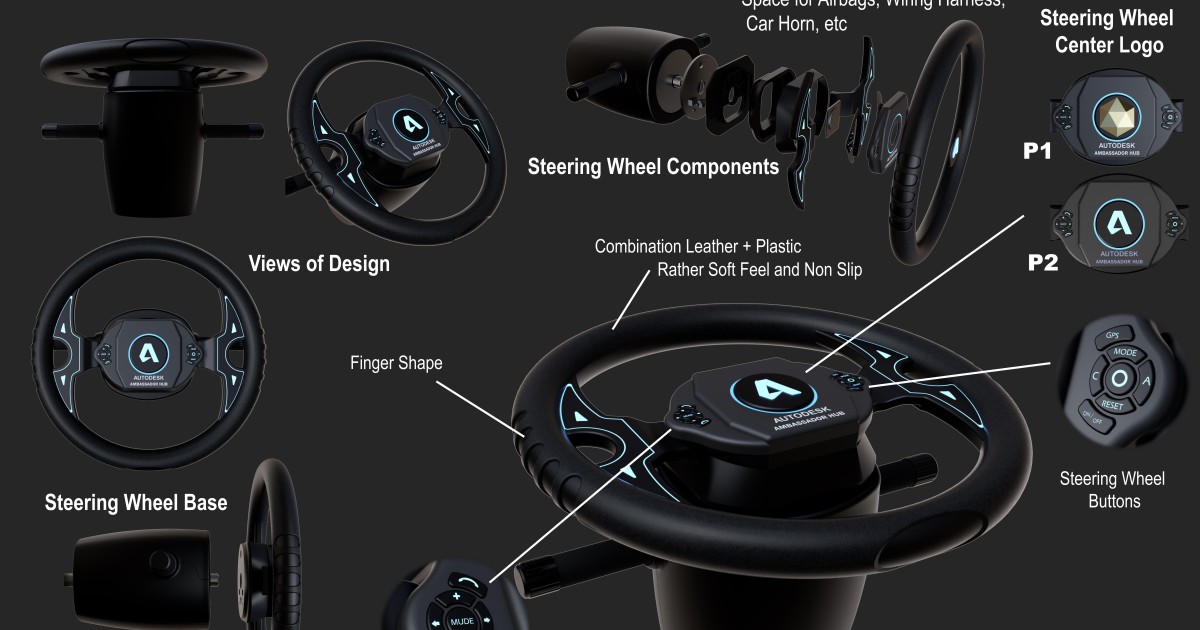 Steering Wheel Design Challenge #T002 | Autodesk Community Gallery