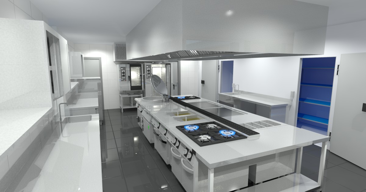 Hotel kitchen | Autodesk Community Gallery