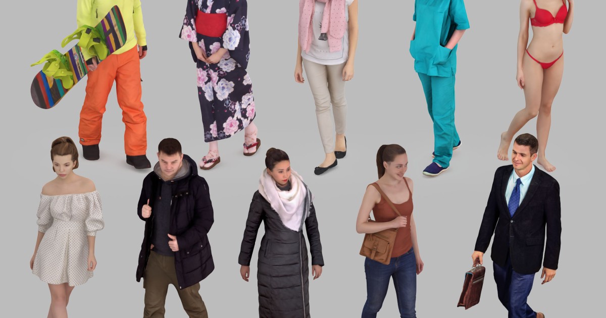 Walking 3d people collection x10 3d models for architecture render | Autodesk Community Gallery