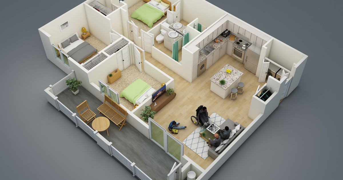 3D floor plans with peoples | Autodesk Community Gallery