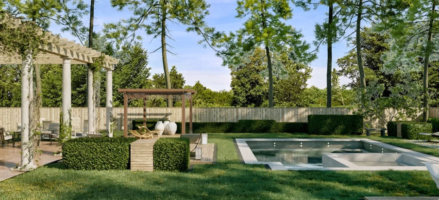 Garden design with swimming pool and Outdoor Area | Autodesk Community ...