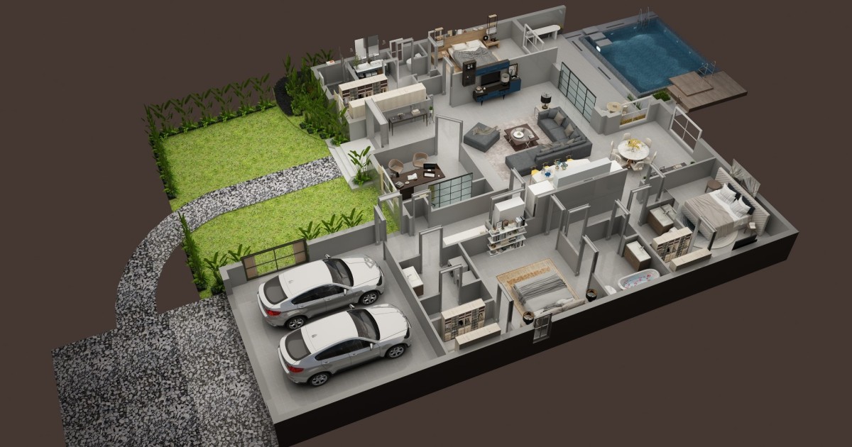 3D floor plan of luxury House | Autodesk Community Gallery