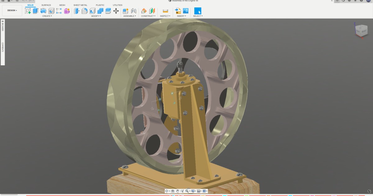 Steam Engine with Eliptical Flywheel | Autodesk Community Gallery