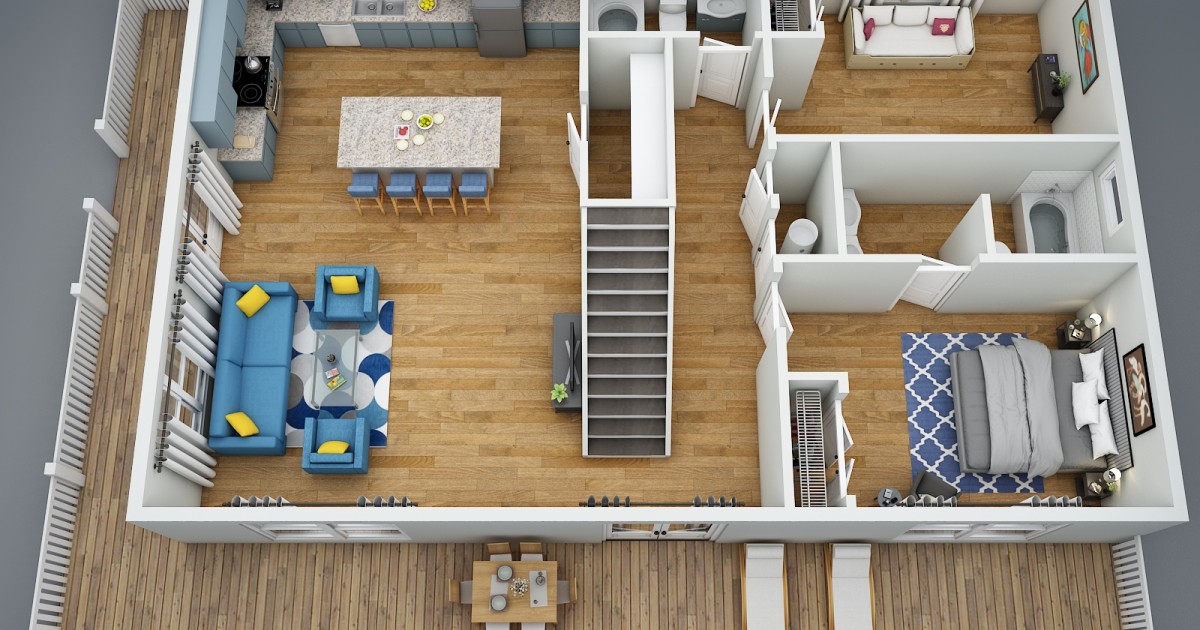 3D floor plan for Airbnb property | Autodesk Community Gallery