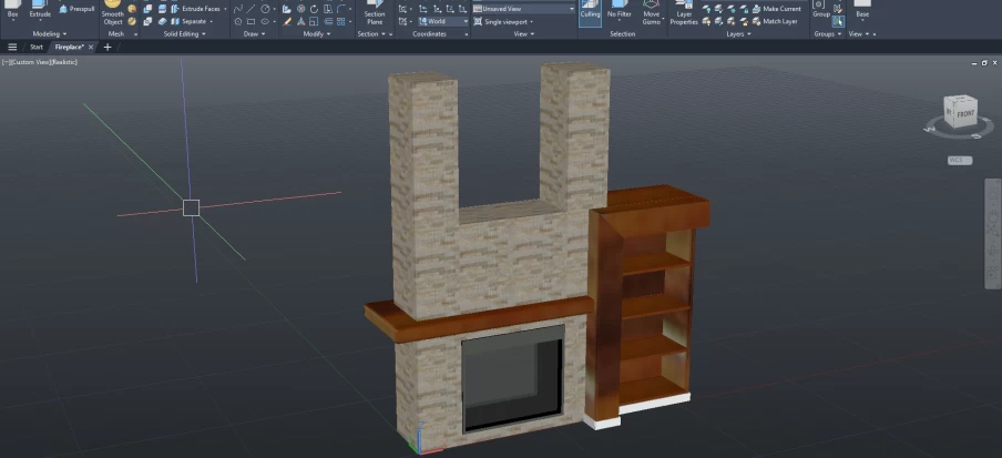Designing a Modern Double-Sided Fireplace Wall with AutoCAD 3D: A ...