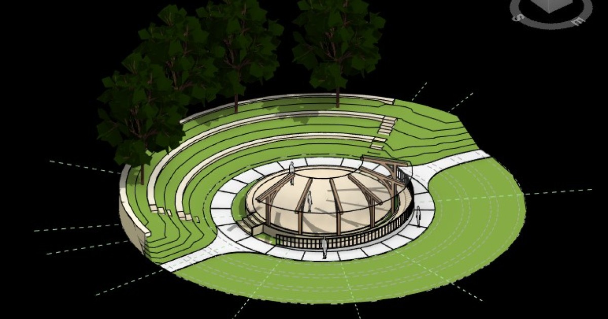 Amphitheatre Integrated into Varied Terrain with Detailed Toposurface ...