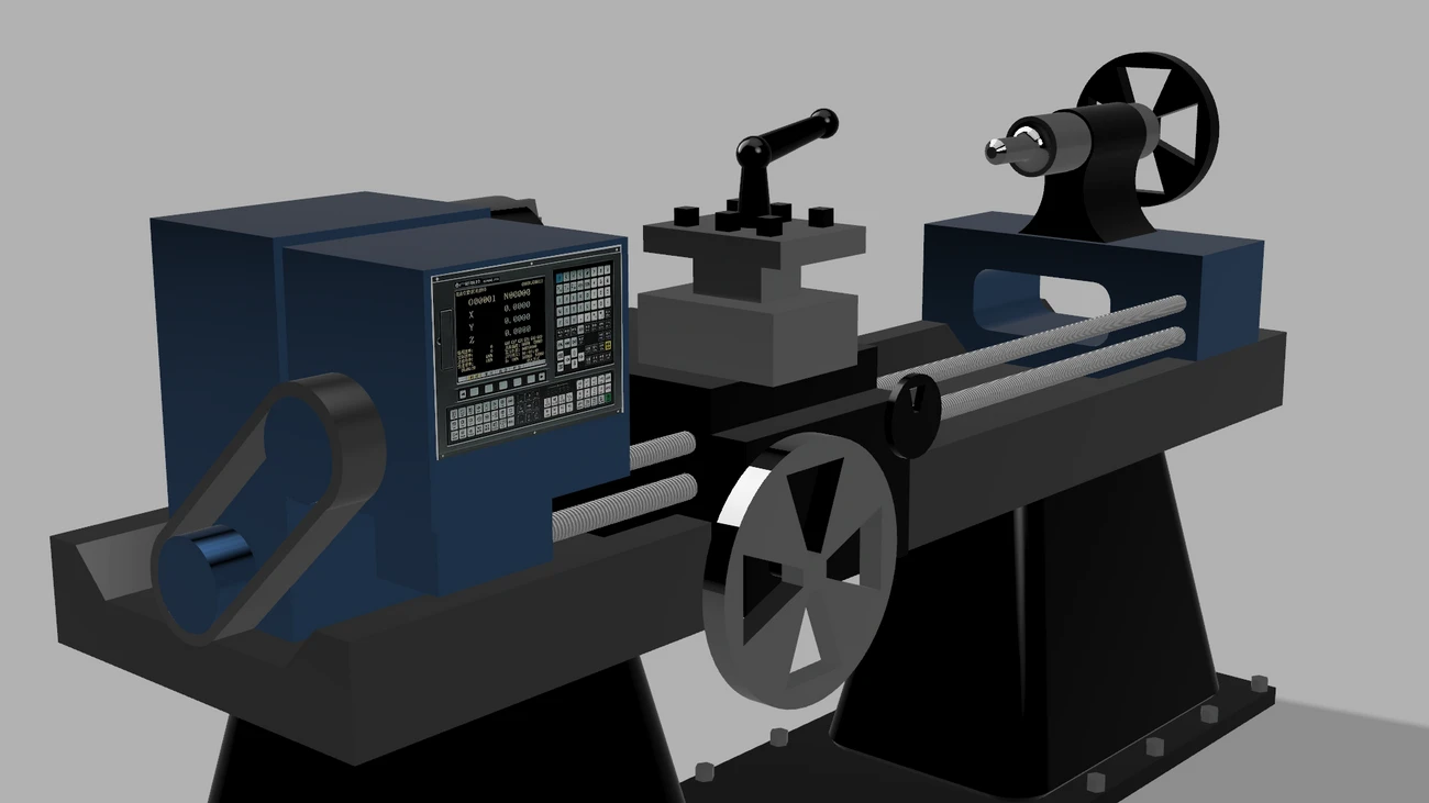 Lathe Machine 3d Diagram